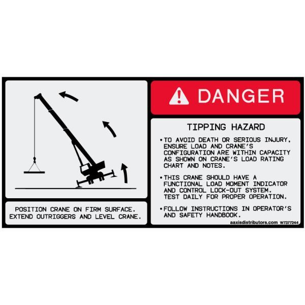 Tipping Hazard Safety Decal 5.5x11 - W7377244 - Safety Decals - AAxis ...