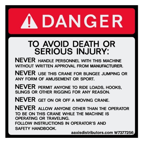 No Bungee Jumping Safety Decal 5.5x5.5 - W7377256 - Vinyl Decals ...